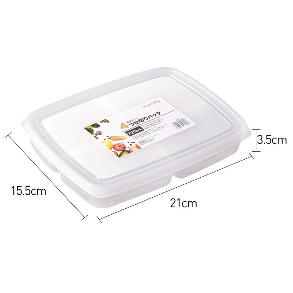4 Grids Food Fruit Storage Box Kitchen Container Refrigerator Freezer ...