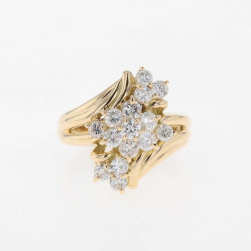 melee diamond design ring YG YellowGold ring Ring 18K diamond Women | eBay