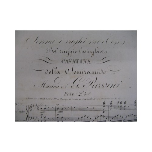 Rossini G.Semiramide Cavatina Piano ca1825 | eBay