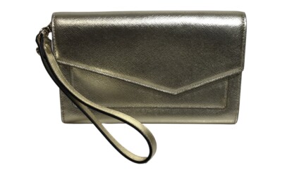 Botkier Woman's Cobble Hill Leather Clutch Gold Color -Detachable ...