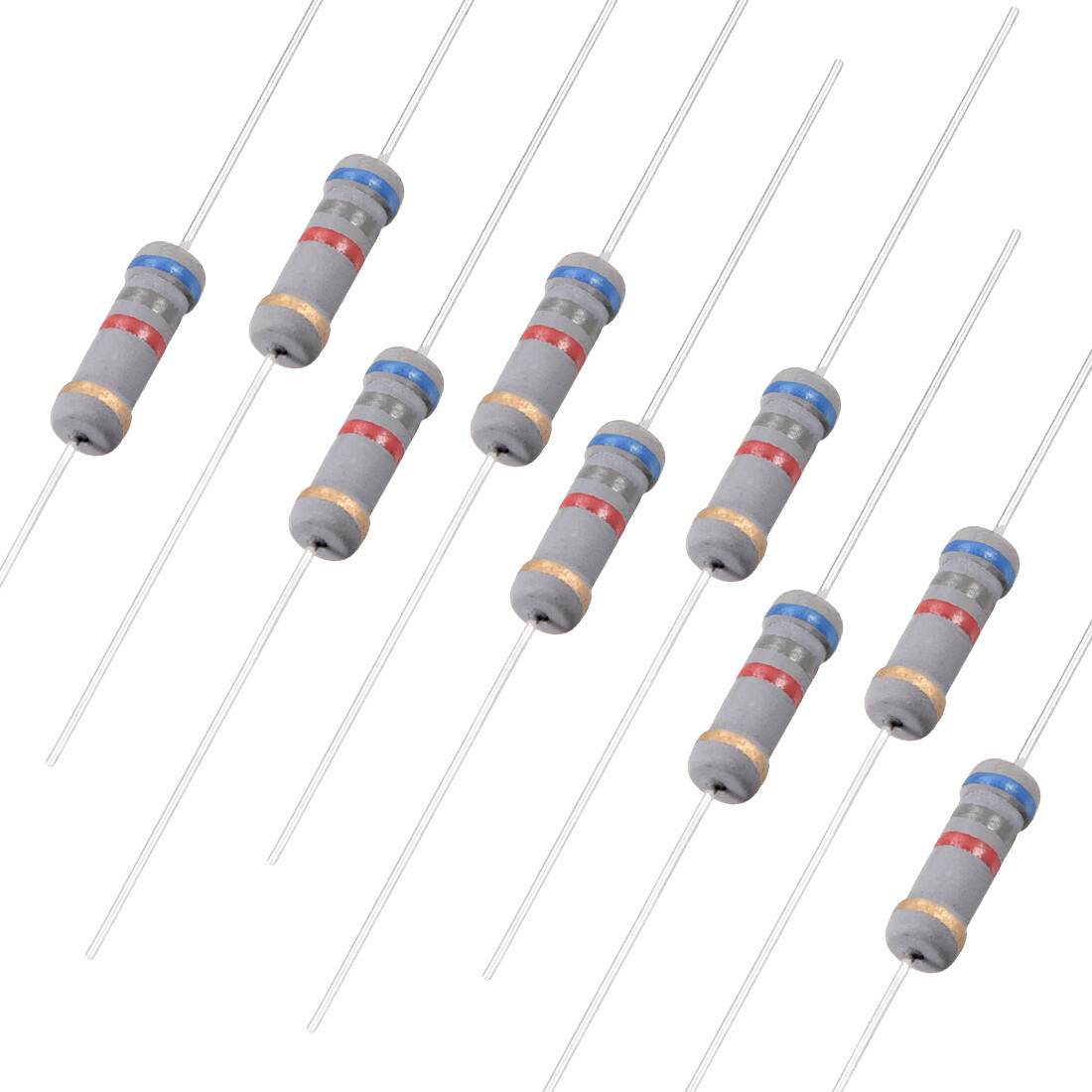 100pcs 1W 6.8K Ohm Carbon Film Resistor 5 Tolerance 4 Color Bands for ...