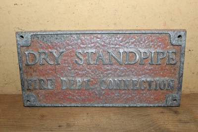 Vintage Dry Standpipe Fire Department Connection 8" Cast Metal Embossed ...
