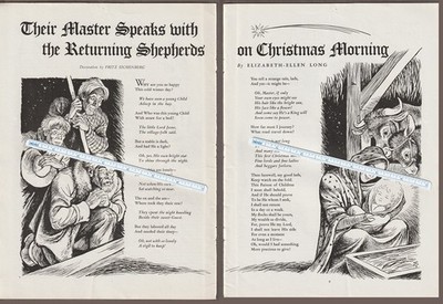 1940 ELIZABETH-ELLEN LONG Magazin POEM Pages~CHRISTMAS/Nativity~FRITZ ...