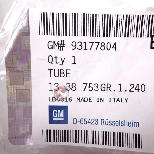 Vauxhall Tube - Genuine - 93177804 for sale online | eBay