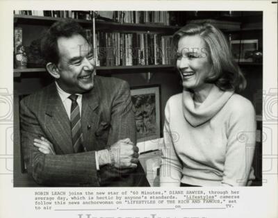Press Photo Robin Leach, Diane Sawyer on "Lifestyles of the Rich and ...