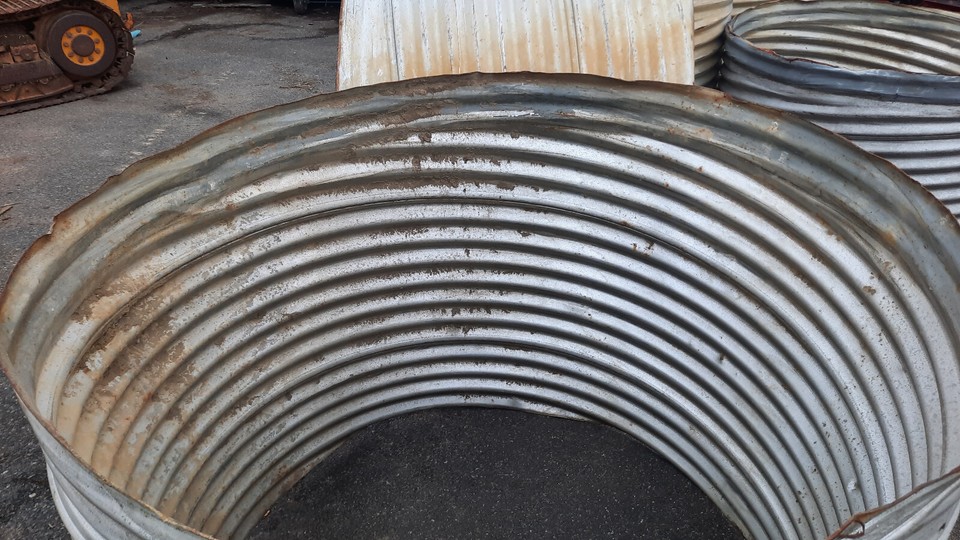 5ft dia galv culvert pipe sections, 36 to 44 inch length, 35 years old ...