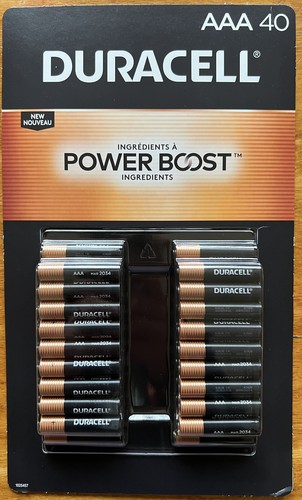 Duracell Power Boost Coppertop Alkaline AAA Batteries 40 ct MN24TB40 ...