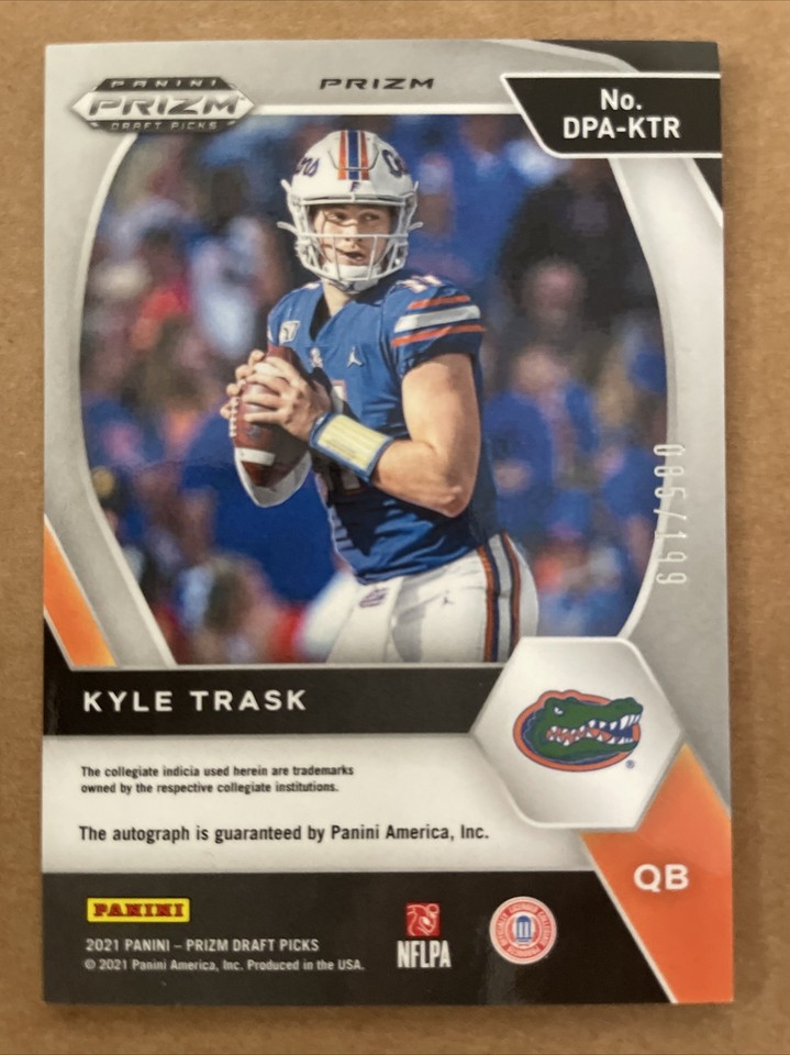 2021 Prizm Draft Picks Red Kyle Trask Rookie RC Auto #d /199 Florida ...