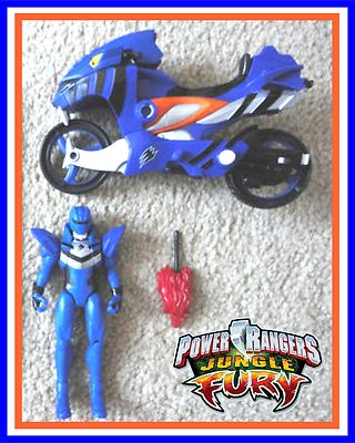 Power Rangers Jungle Fury _ Blue Jaguar Ranger with Strike Rider ...