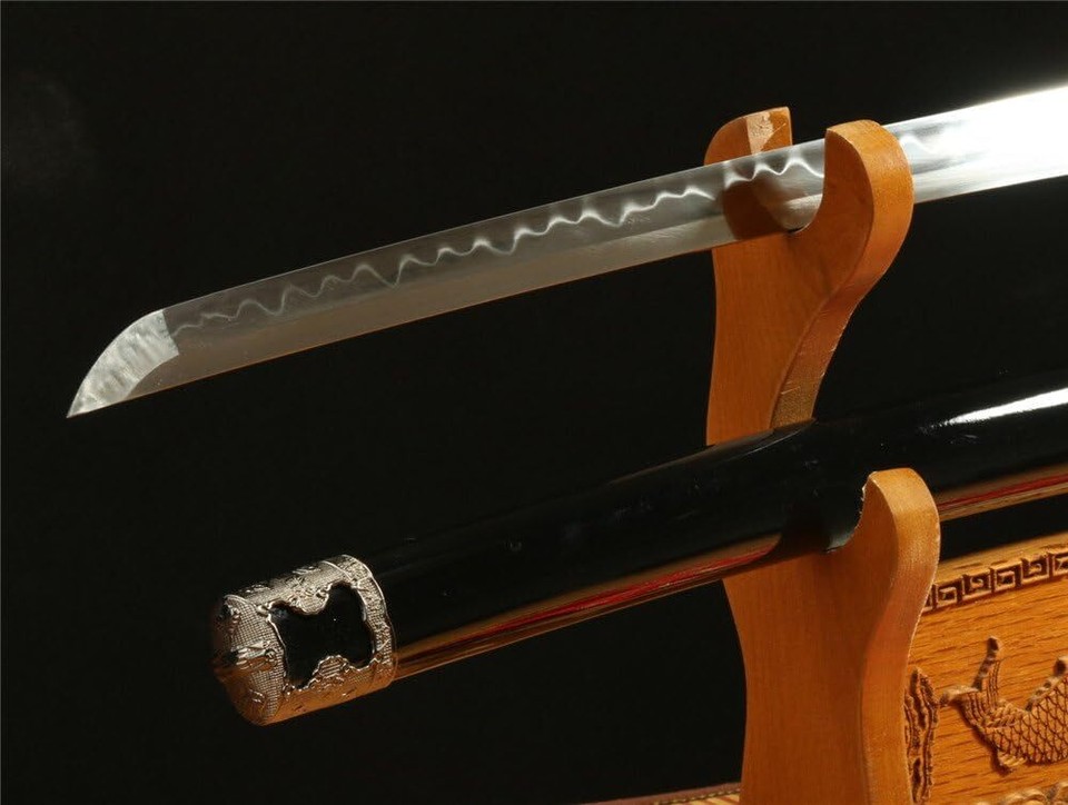 kill bill swords brides 1095 steel clay tempered blade very sharp black ...