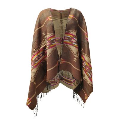 Treska Collection Womens Aztec Fringe Poncho | eBay