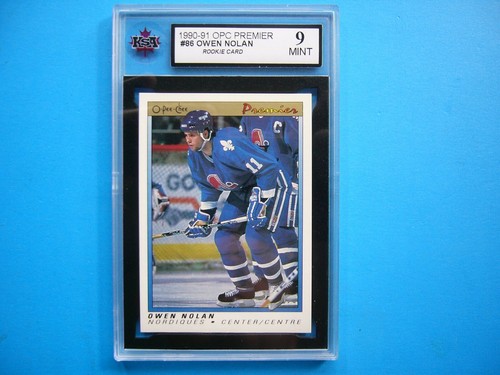 1990/91 O-PEE-CHEE PREMIER NHL HOCKEY CARD #86 OWEN NOLAN ROOKIE KSA 9 ...