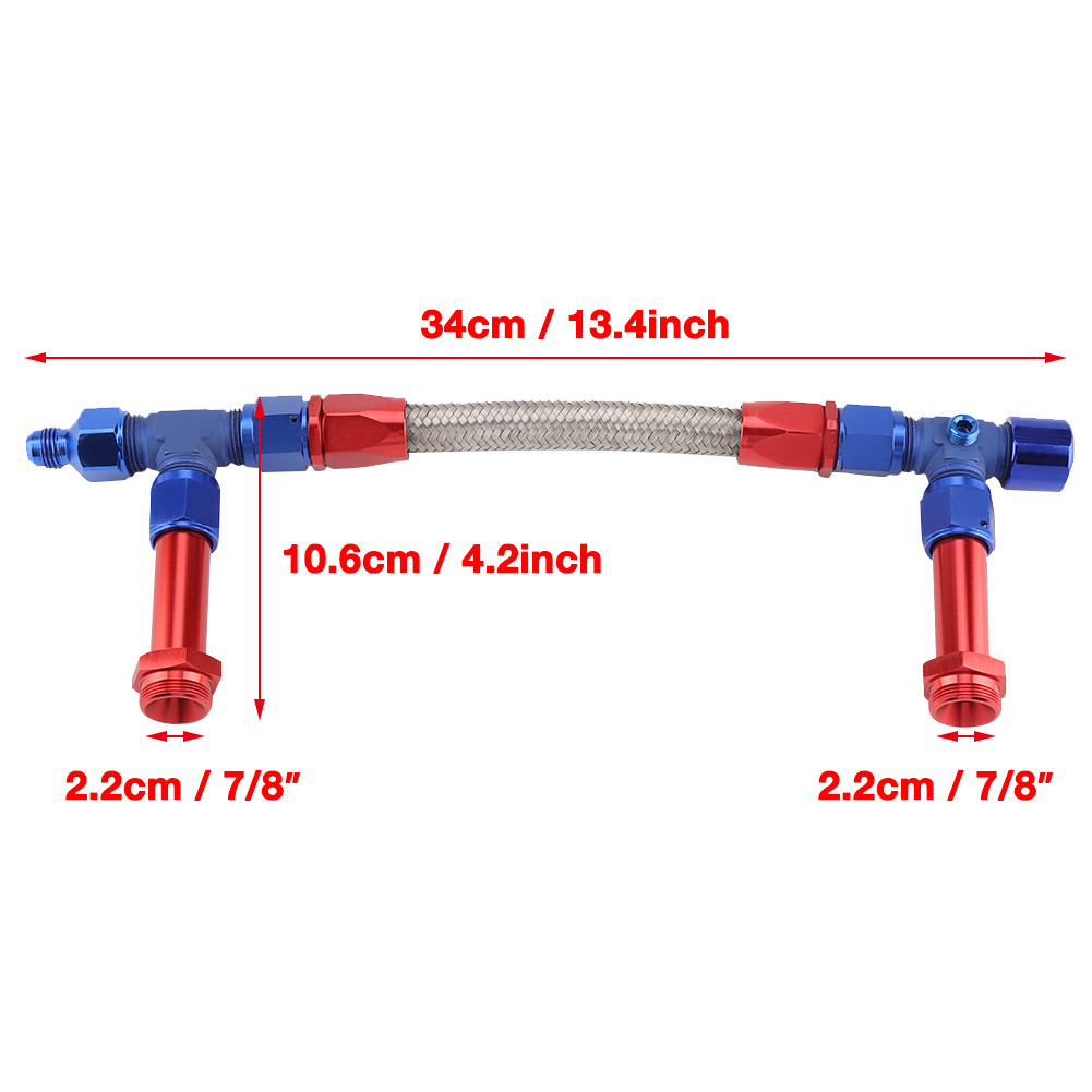 AN8 Holley 4150 Dual Feed Fuel Line Kit Carb Fittings Braid W/ AN6 ...