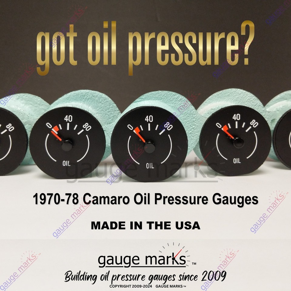 79 80 81 CAMARO OIL PRESSURE GAUGE - fits Gauge Cluster - Clock to OIL ...