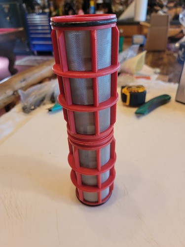 Amiad 700101-000365 Filter Screen,Red,10" Length,2" Dia. 115 Mesh, SS ...