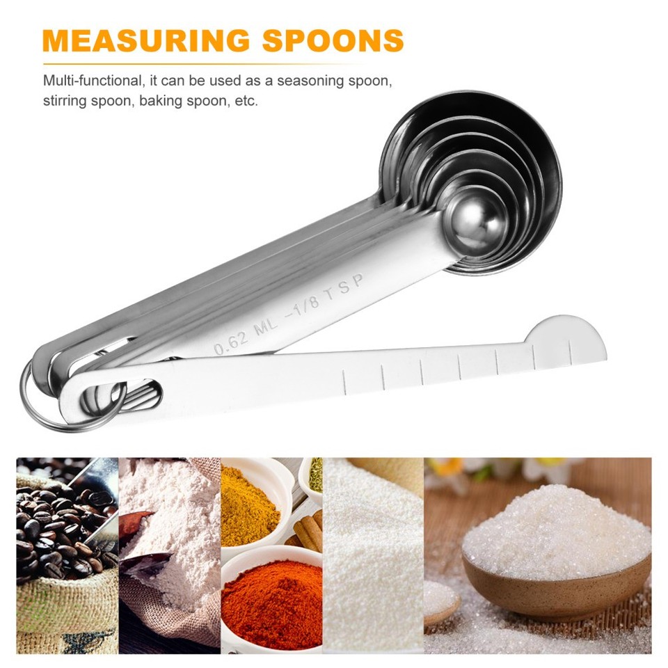 7 Pcs Tablespoon Measuring Kitchen Baking Tools Stainless Steel Spoons ...
