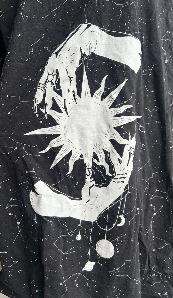 Rogue And Wolf Size M Long Black Top Dress Constellations Starlight VGC ...