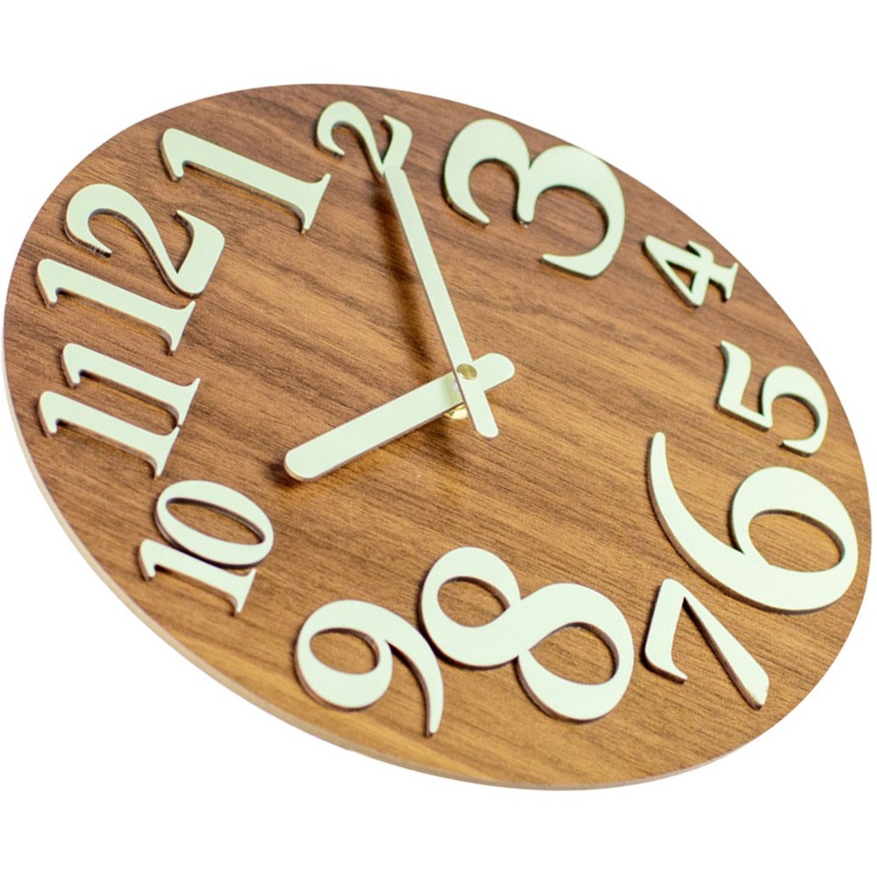 Night Light Wall Clock Modern for Living Room Silent Non-ticking | eBay ...