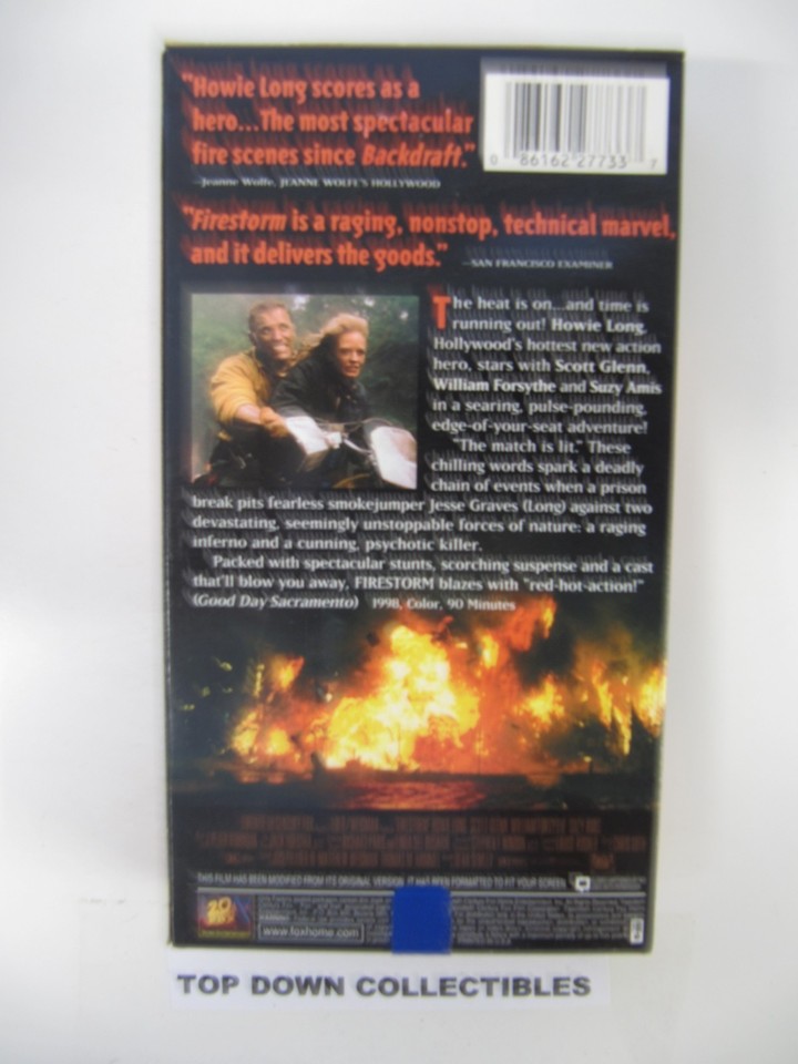 Firestorm Howie Long, Scott Glenn Suzy Amis VHS Movie Like New | eBay