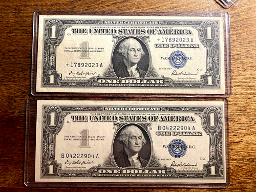 1957, And 1957- STAR Note, BU $1 Silver Certificates Nice And Crispy ...