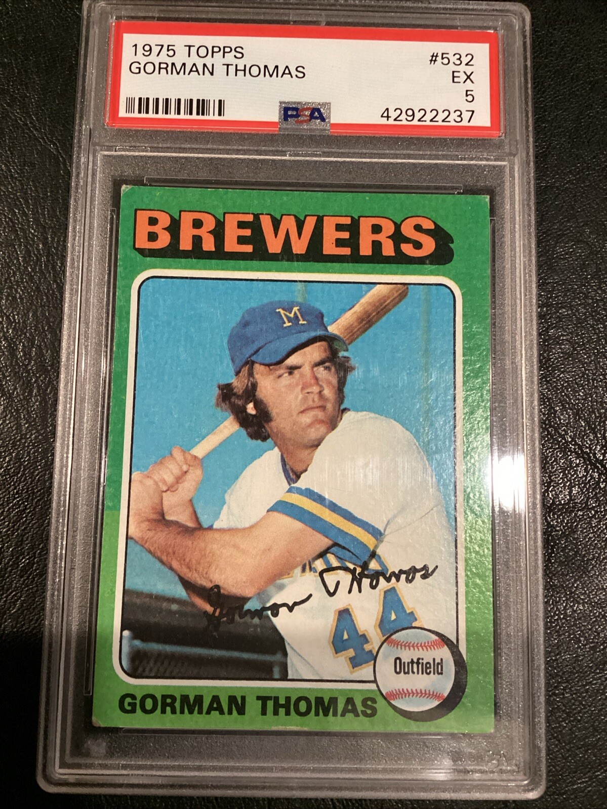 1975 Topps Gorman Thomas #532 PSA 5 EX Brewers 2nd Yr Milwaukee Brewers ...