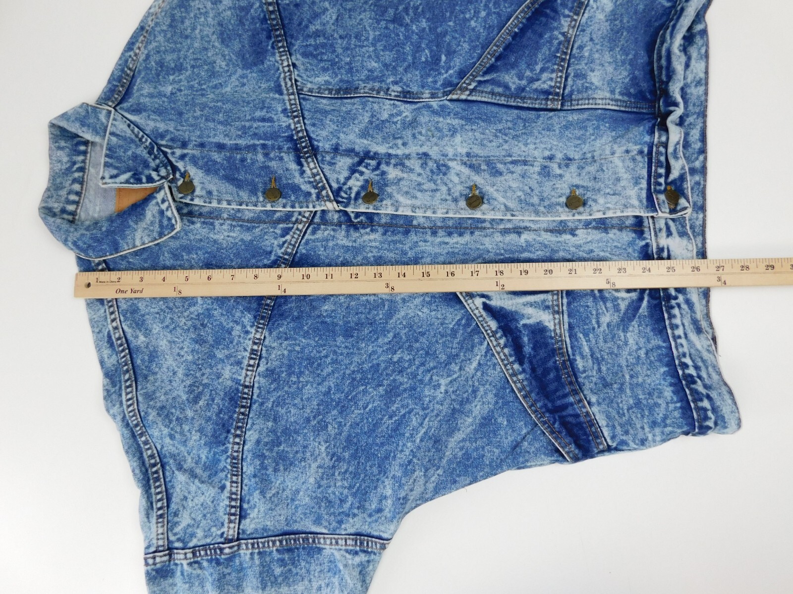 Vintage Jonny Q Mens Denim Jacket Acid Wash Size 2 - Gem