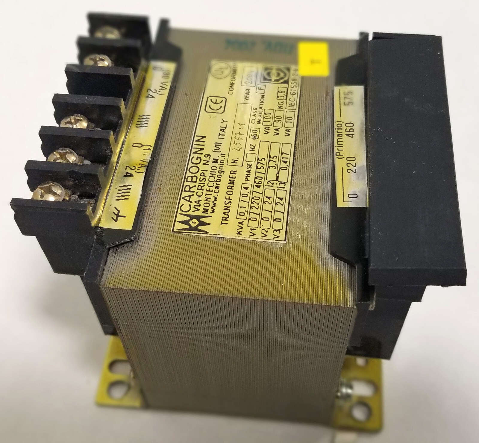 #119 - || 119CARBOGNIN TRANSFORMER 1 PHASE IEC-61558-2-6 OEM || | eBay