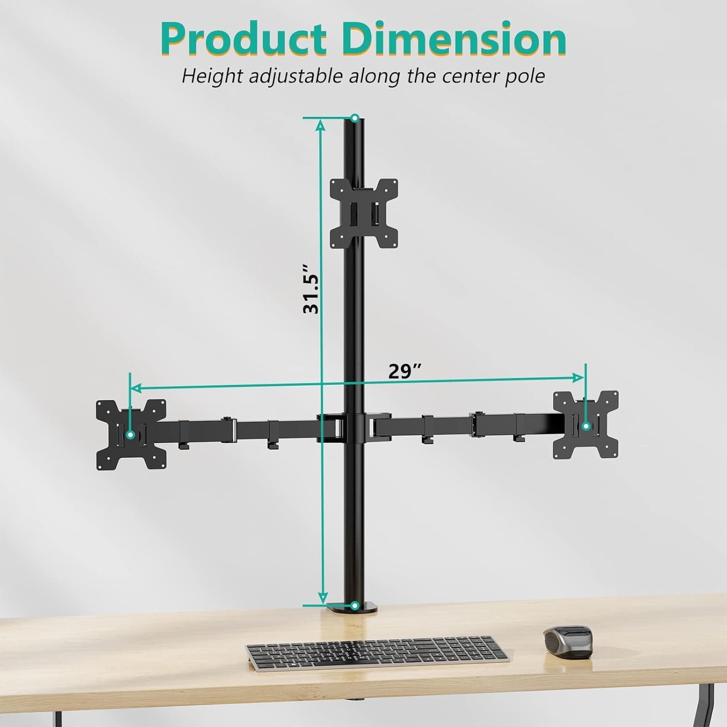 Triple Monitor Stand, Fully Adjustable Three Monitor Desk Mount Fits 3 ...