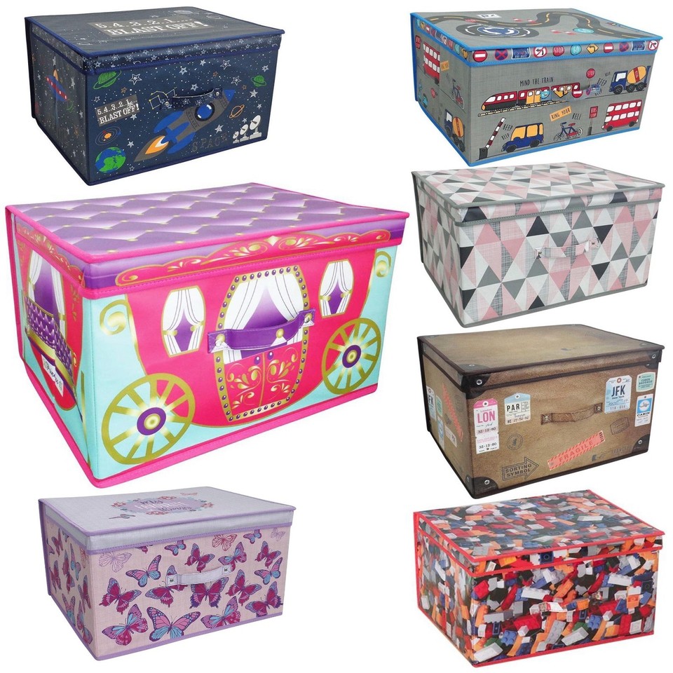 Large Collapsible Storage Box Folding Jumbo Storage Chest Kids Room Toy ...