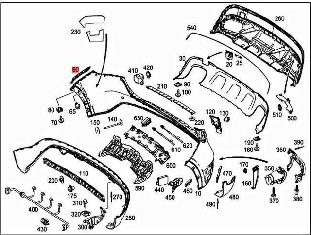 MERCEDES OEM 15-18 Gla250 Rear Bumper-side Mount Left 1568850321 for ...