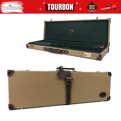 Canvas & Leather Shotgun Case- Flannel Lined, Lockable - Fits 28" to 32 ...