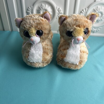 GIRL'S TY CAT PLUSH SLIPPERS Size L 1-2 | eBay