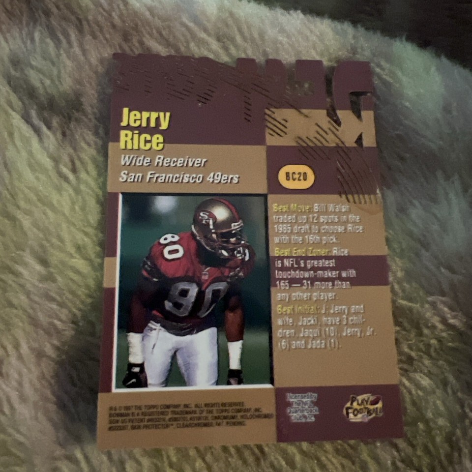 1997 Bowman's Best Football Jerry Rice Best Cuts Die-Cut Insert #BC20 ...