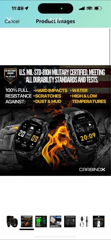 Carbinox Vortex Tactical Military Smart Watch Shock and Waterproof | eBay