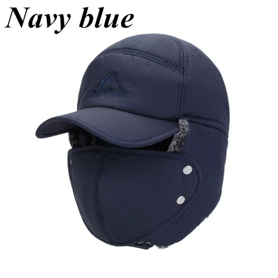 Winter Warm Fleece Lined Hat Windproof Ski Cap with Ear Flaps for Cold ...
