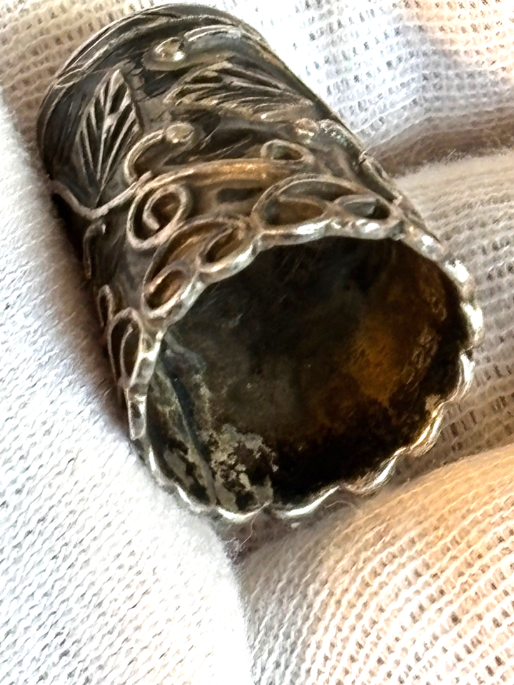 Pretty 6.2g Sterling Silver Thimble Marked 925 Ornate Garden Design 1 ...