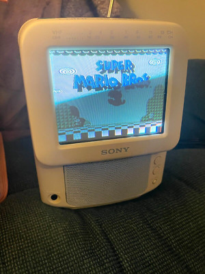 VTG 1993 Sony Color Watchman FDT-5BX5 Portable Retro Gaming TV AM/FM ...