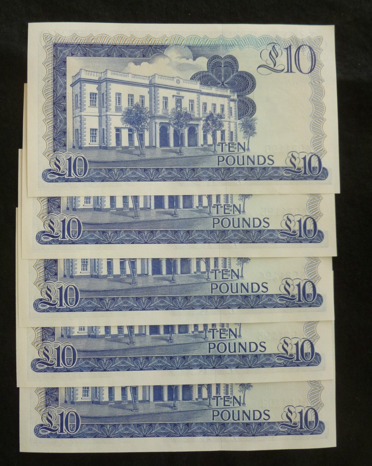 Gibraltar £10 Ten Pounds Banknote 1986 Unc 1 Note Consecutive Mint Run ...