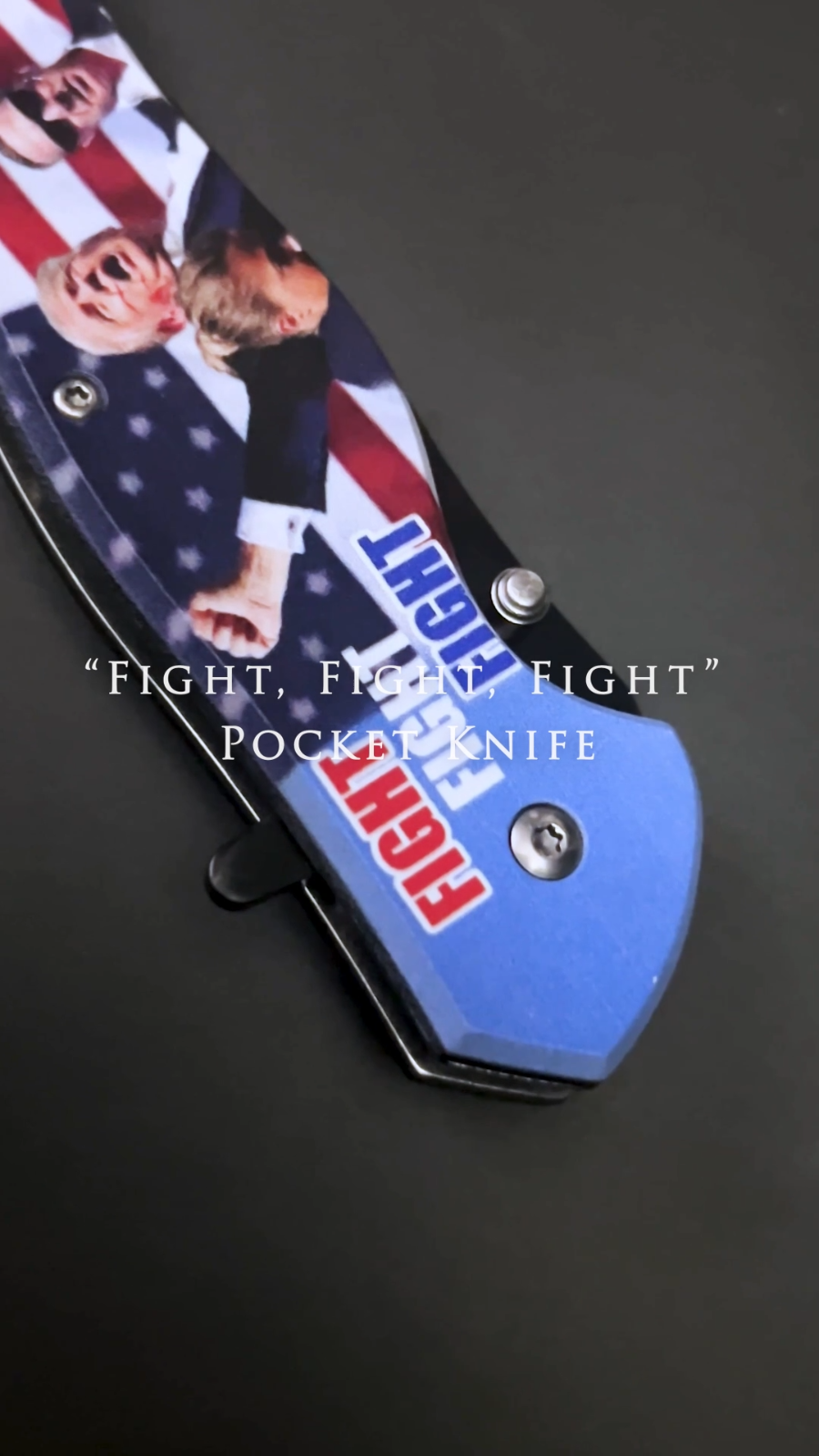 Trump 2024 Fight Spring Assisted Stainless Steel pocket knife with Belt ...