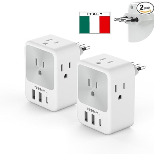 Travel Power Plug Adapter Wall Charger with 4 Outlet USB C to Uruguay ...