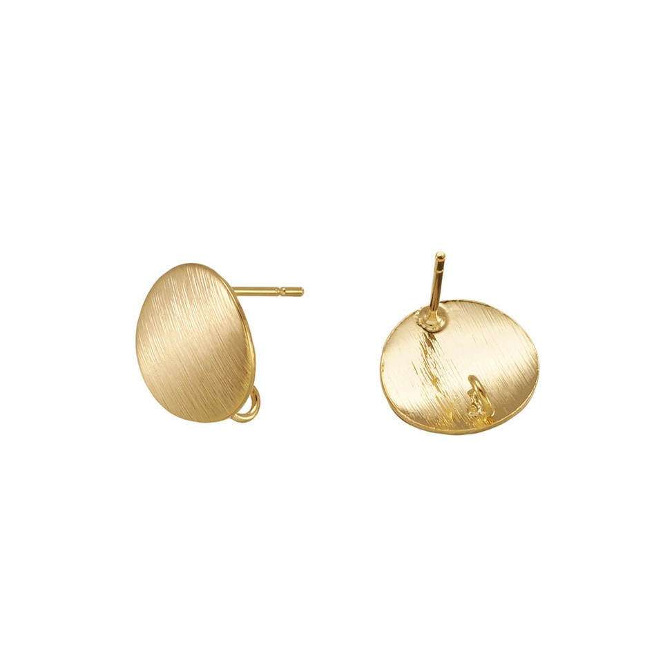 10 Drawbench Brass Flat Earring Posts Back Loop Mini Stud Findings ...