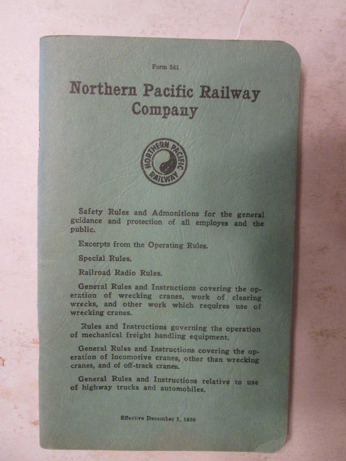 Northern Pacific Railway Safety Rules 1959 | eBay