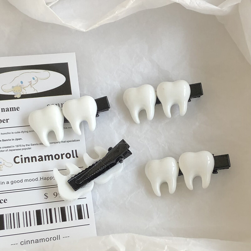 Fun Creative Teeth Hair Clip Y2k Hairpin Side Bang Barrette Girls Hair ...