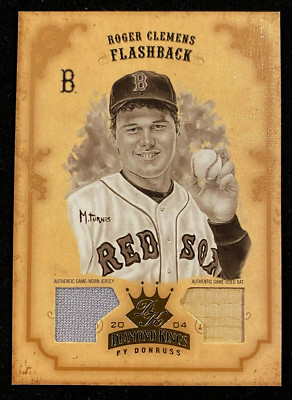 2004 Diamond Kings Roger Clemens Flashback GOLD Sepia BAT-JERSEY SP 01/ ...