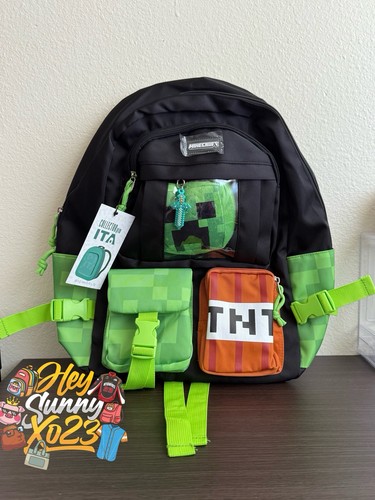 Minecraft Plush Creeper Multi Pocket Backpack | eBay