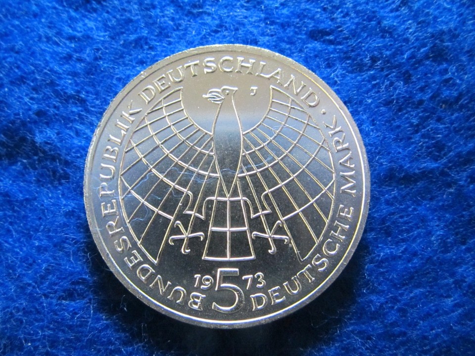 1973 J Germany Silver 5 Mark - "Copernicus" - Bright Uncirculated | eBay