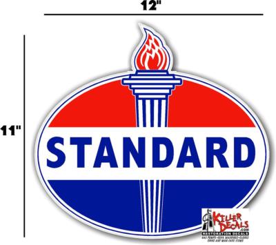 12" OLD style STANDARD TORCH GAS PUMP OIL TANK DECAL | eBay
