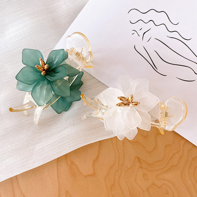 Advanced Elegant Camellia Flower Hair Claws Clip Spring Clips Hair ...