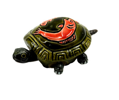 Vintage Ceramic Wiggly Green Turtle Collectible Pisces Zodiac Sign LEPS ...