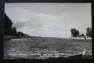 Channel between White Lake & Lake Michigan, Whitehall RPPC postcard ...